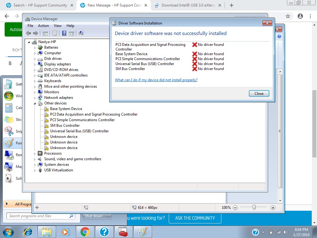 Solved: "Other devices" windows cant find drivers - HP Support ...