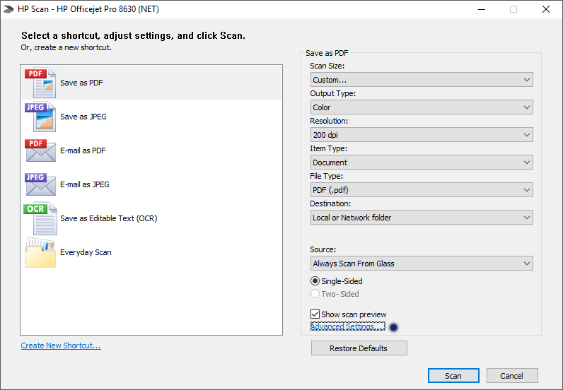 Solved: HP officejet Pro 8600 scan multiple pages & save document ...