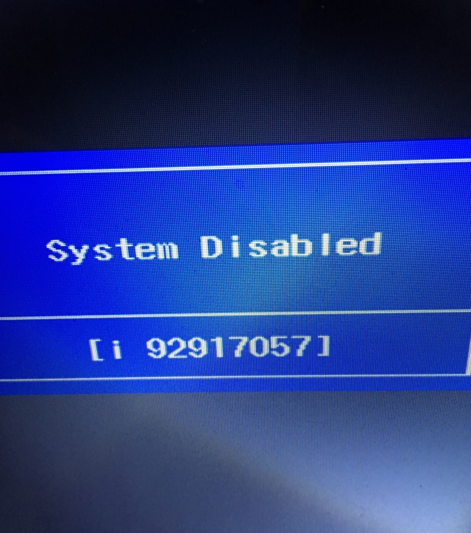 Solved: HP 17" TPN-122w system disabled code starting with an i - HP ...