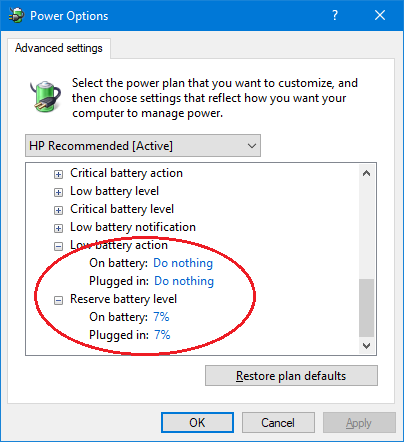 Laptop shuts down without warning on low battery when not pl... - HP ...