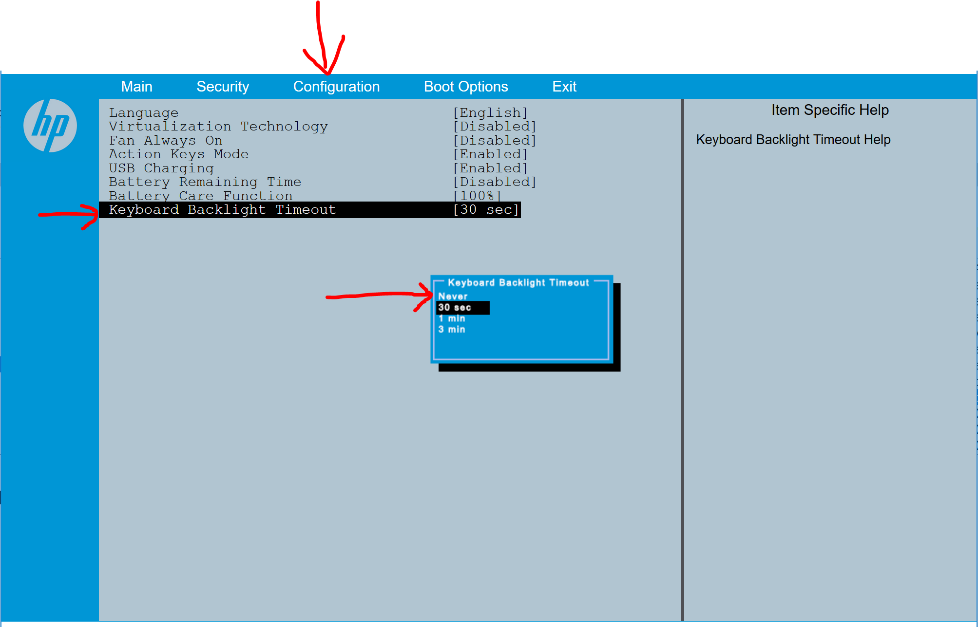 how to keep backlighting on until turned off manually - HP Support ...