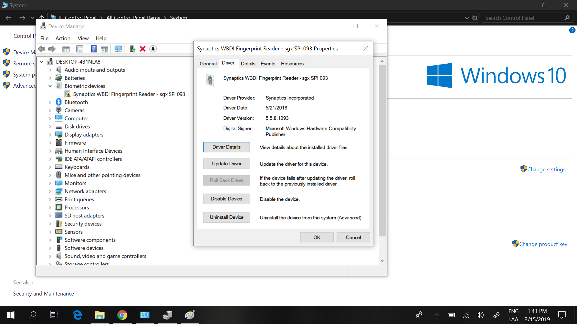 Solved: Synaptics WBDI Fingerprint Reader - sgx SPI 093 (PORBLEM) - HP ...