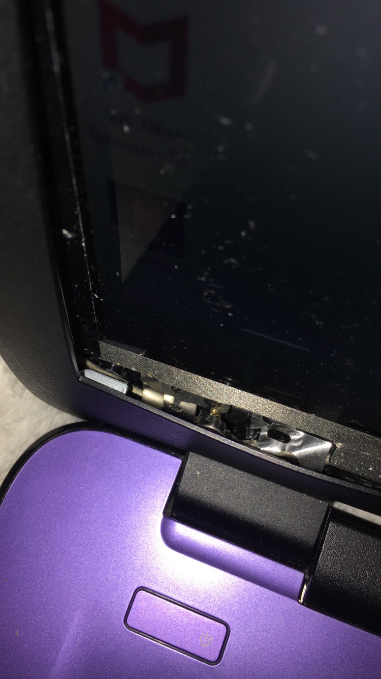 Damage to bottom corner of screen - HP Support Community - 7064436