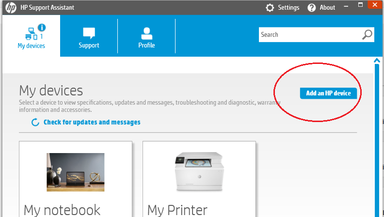 re-adding device to HP support assistant - HP Support Community - 7067152