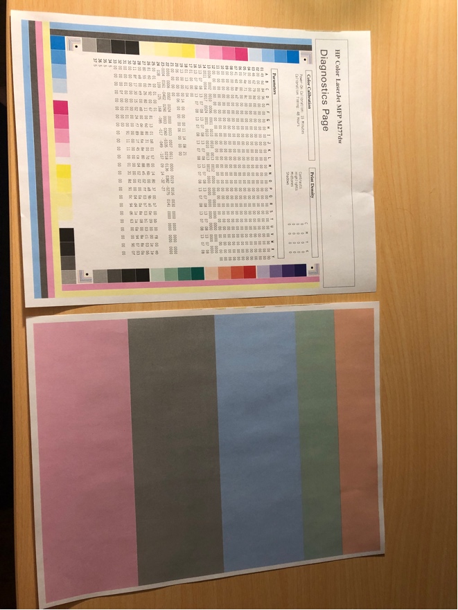 M277 printing solid color pages - HP Support Community - 7065643