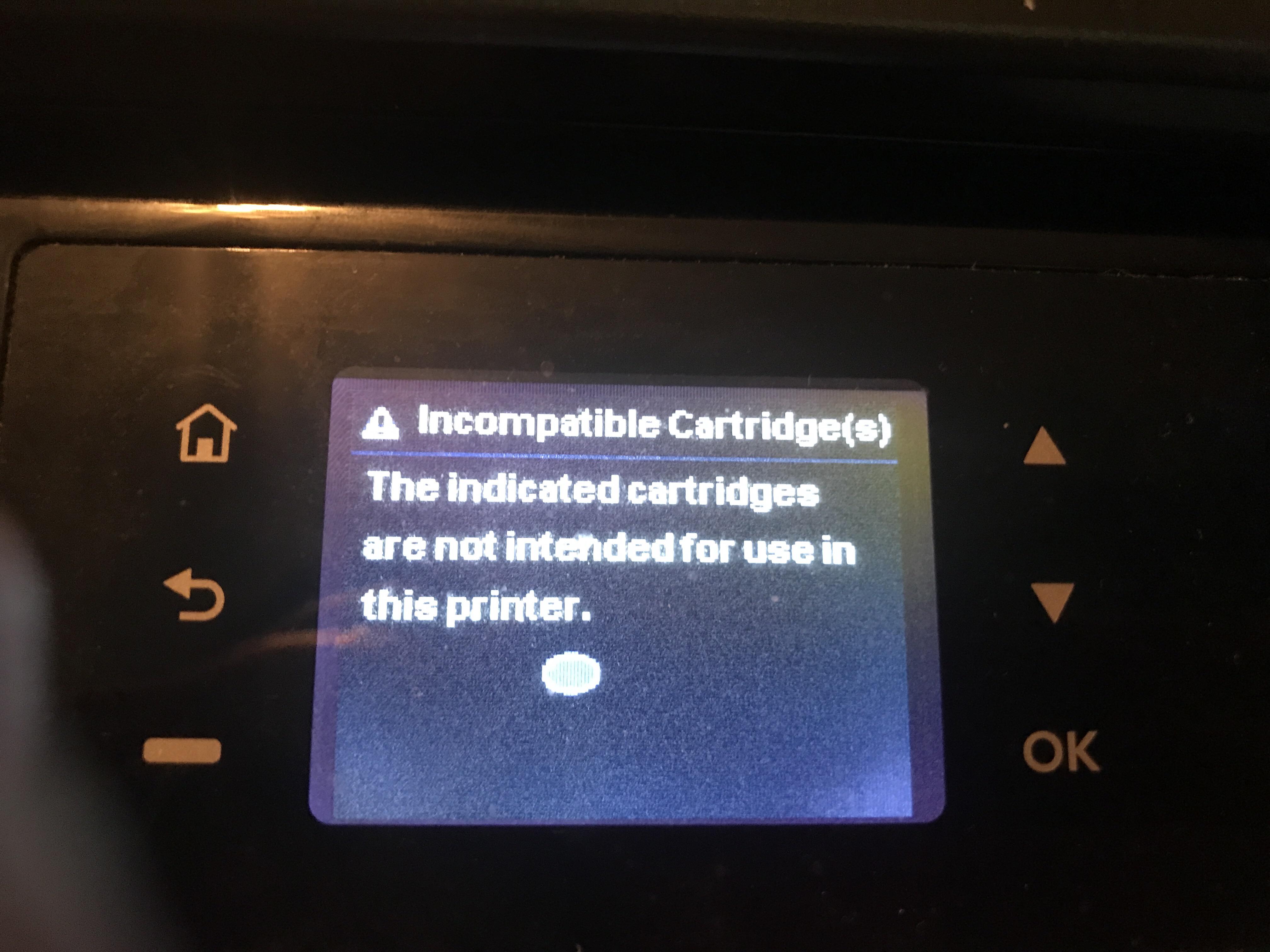 "Incompatible Ink Cartridges" - Using official HP Cartridge... - HP ...