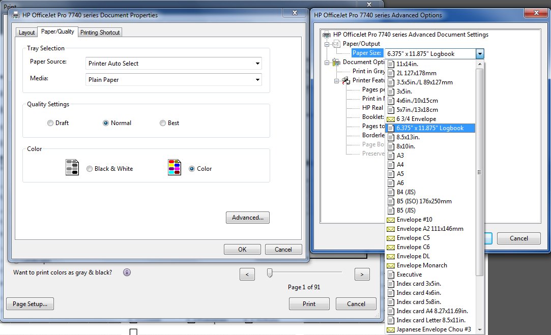 Solved: How do I print on a custom sized paper with the HP Officejet ...