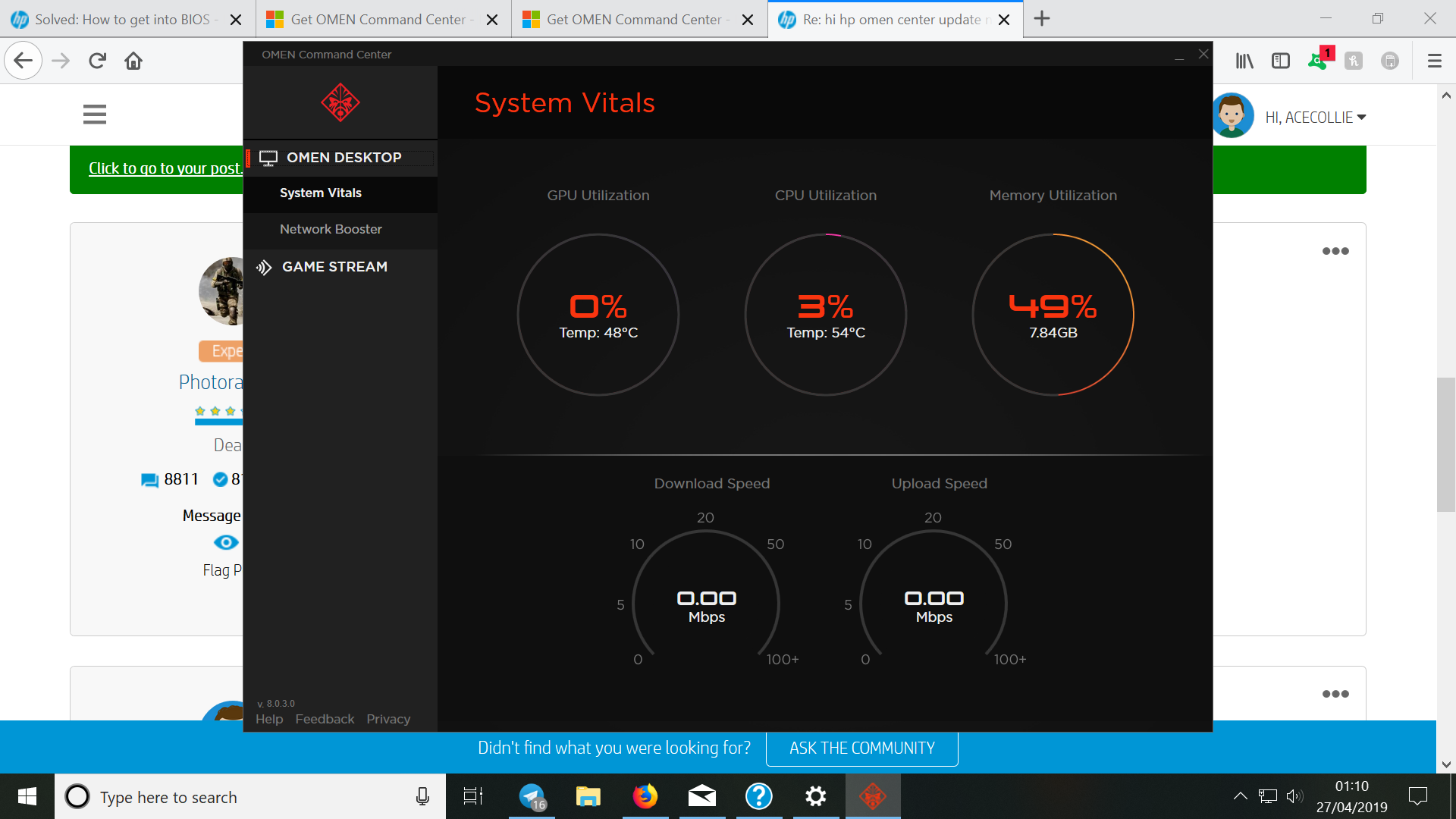 hi hp omen center update not working - HP Support Community - 7102803