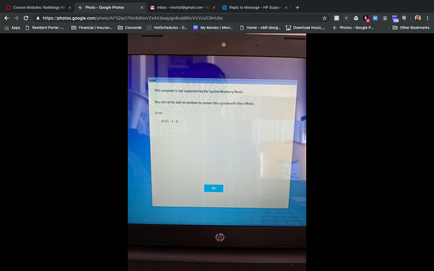 Error Code 0121-1-0 - HP Support Community - 7110541