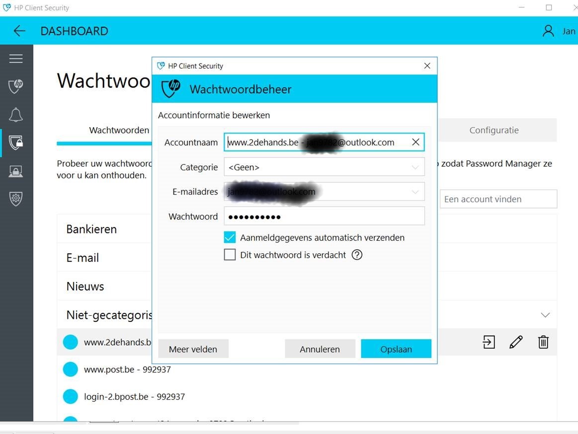 HP Client Security - password manager - view password - HP Support ...