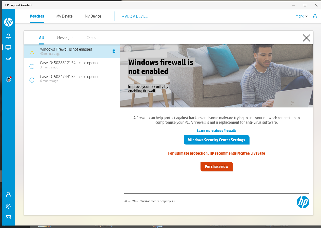 False notifications from HP Support Assistant: Windows firew... - HP ...
