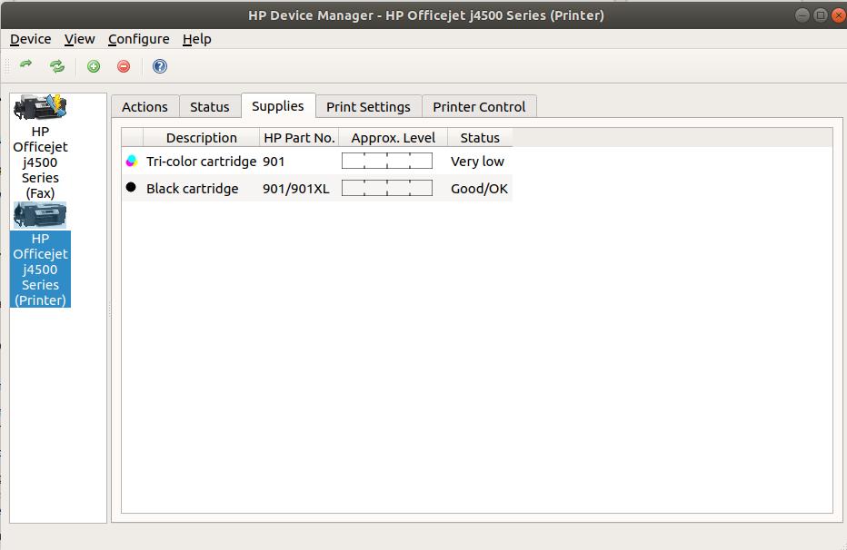 HP Officejet 4580 Tri-Color Cartridge level shown as very lo... - HP ...