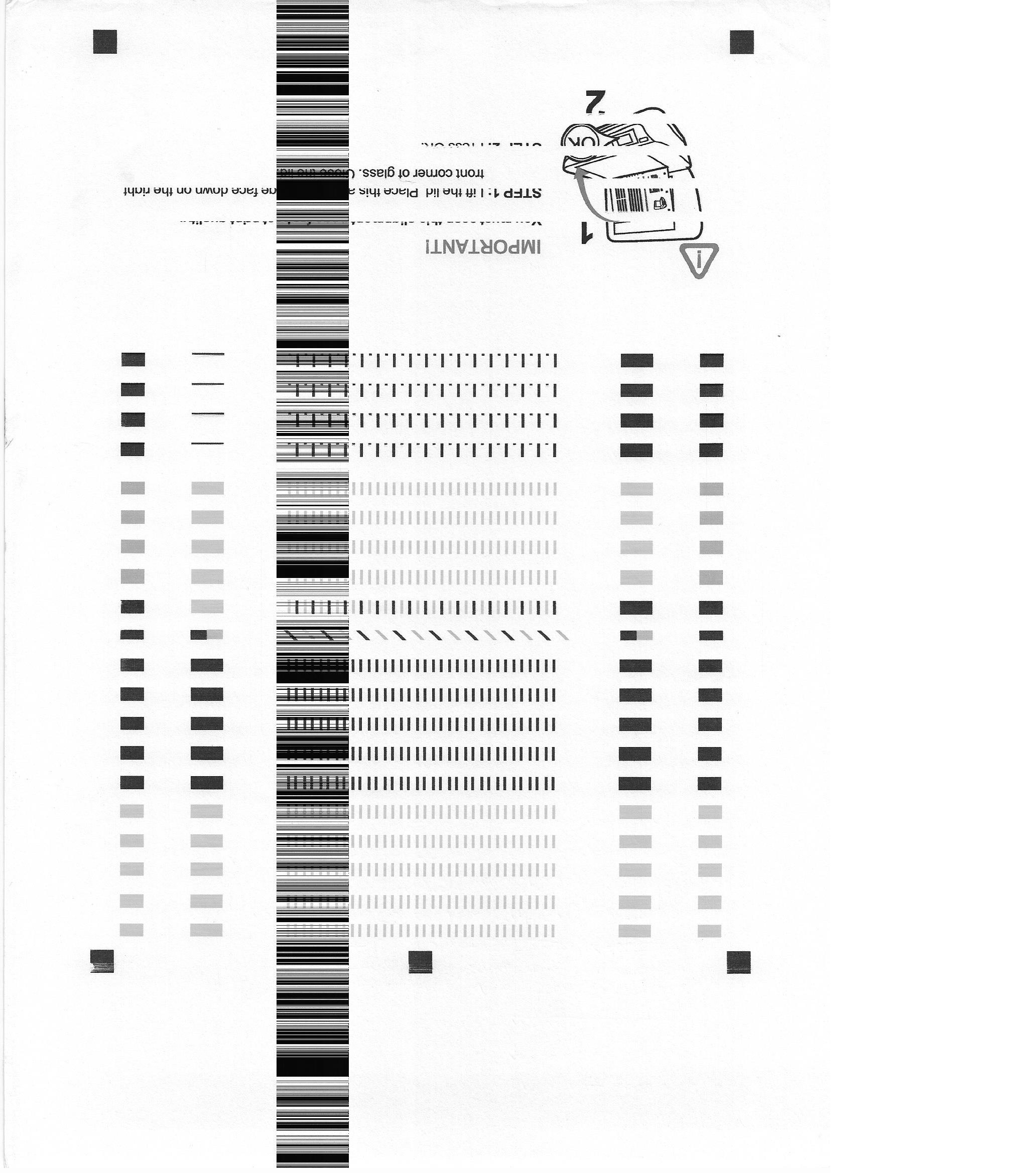 Scanner output shows a bar of bad output - HP Support Community - 7148908