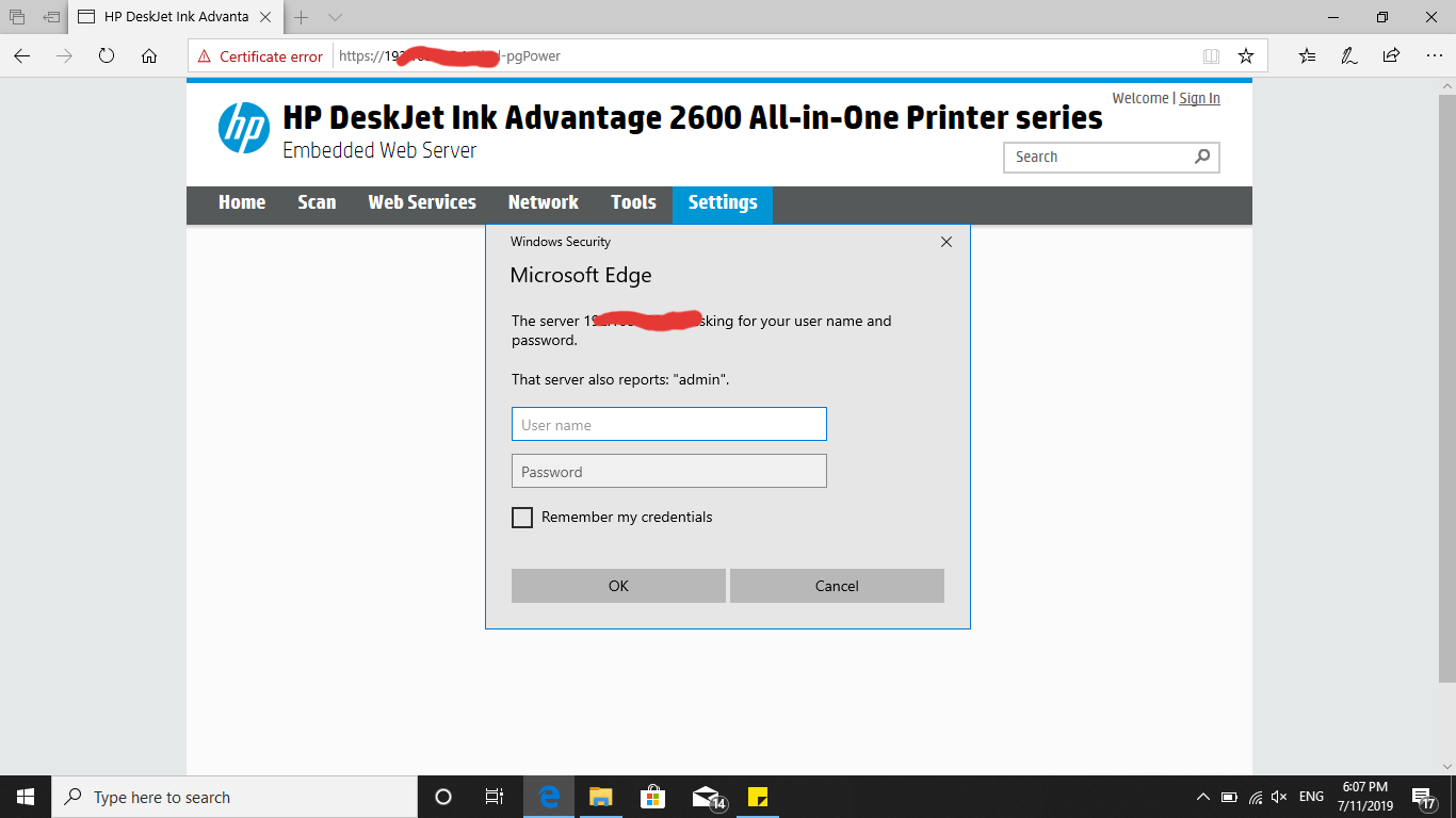 Solved: Login and password administrator - HP Support Community - 6561562