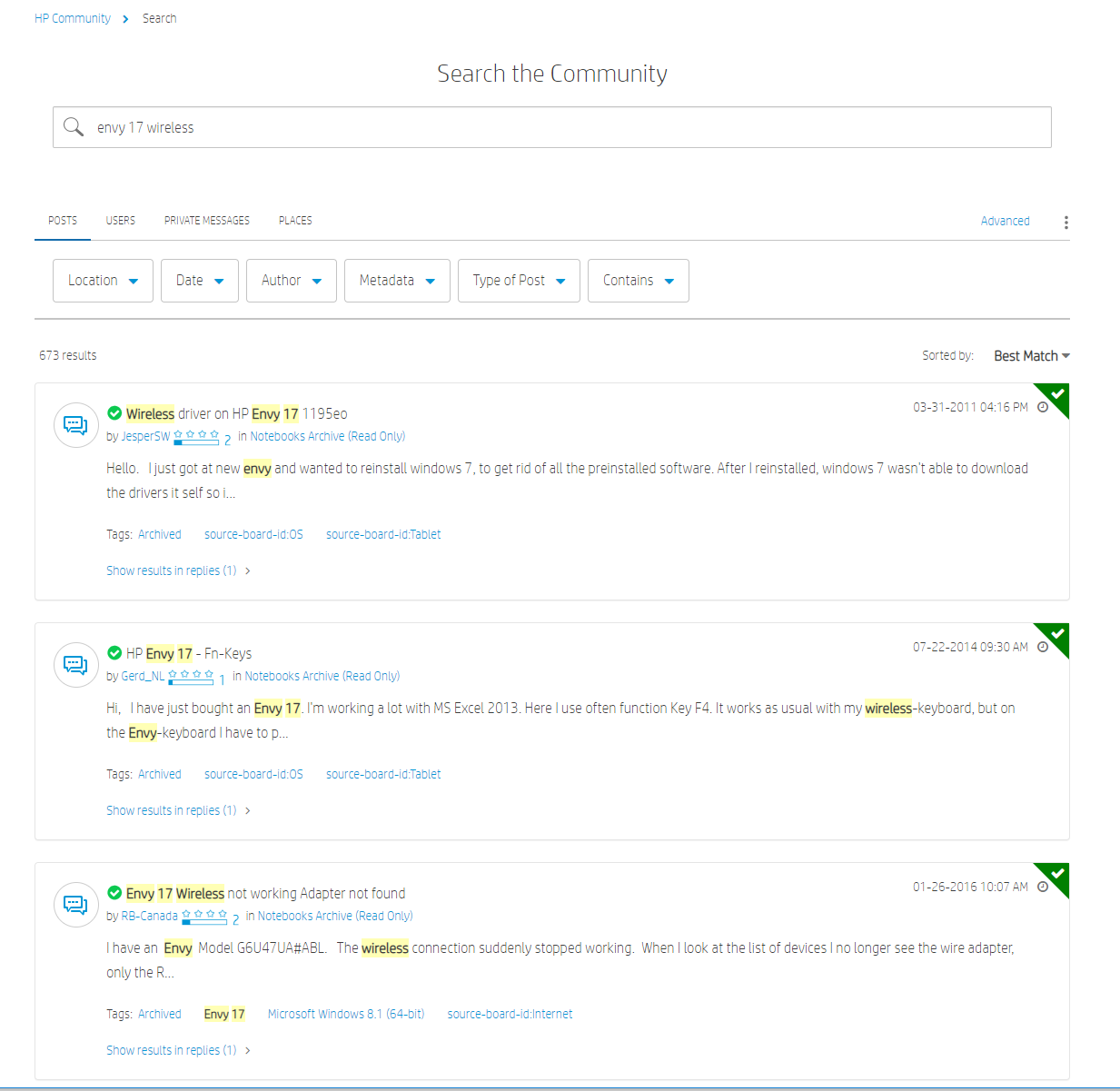 How To Search For An Answer - HP Support Community - 717971