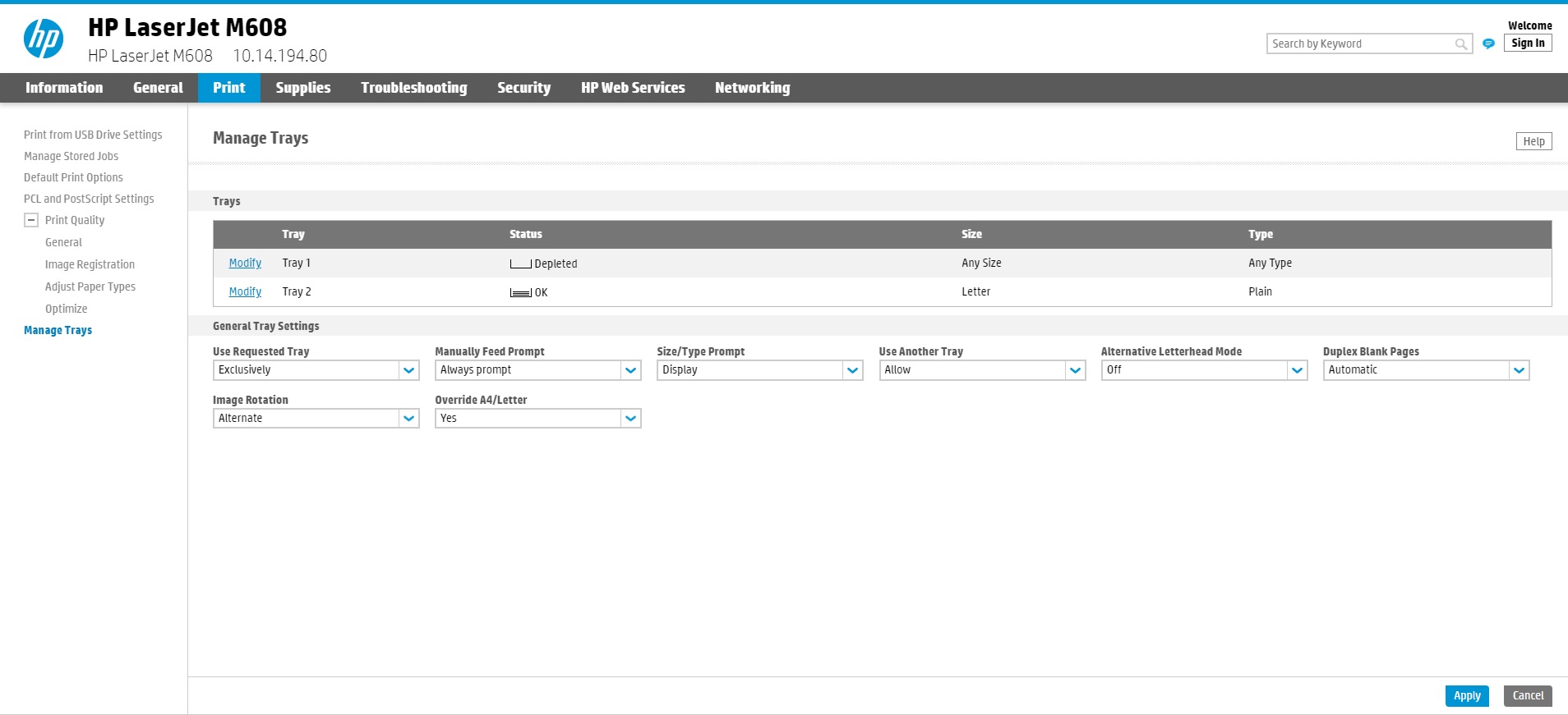LJ M608 Custom Page configuration - HP Support Community - 7175527