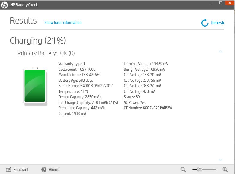 Battery Status - HP Support Community - 7182335
