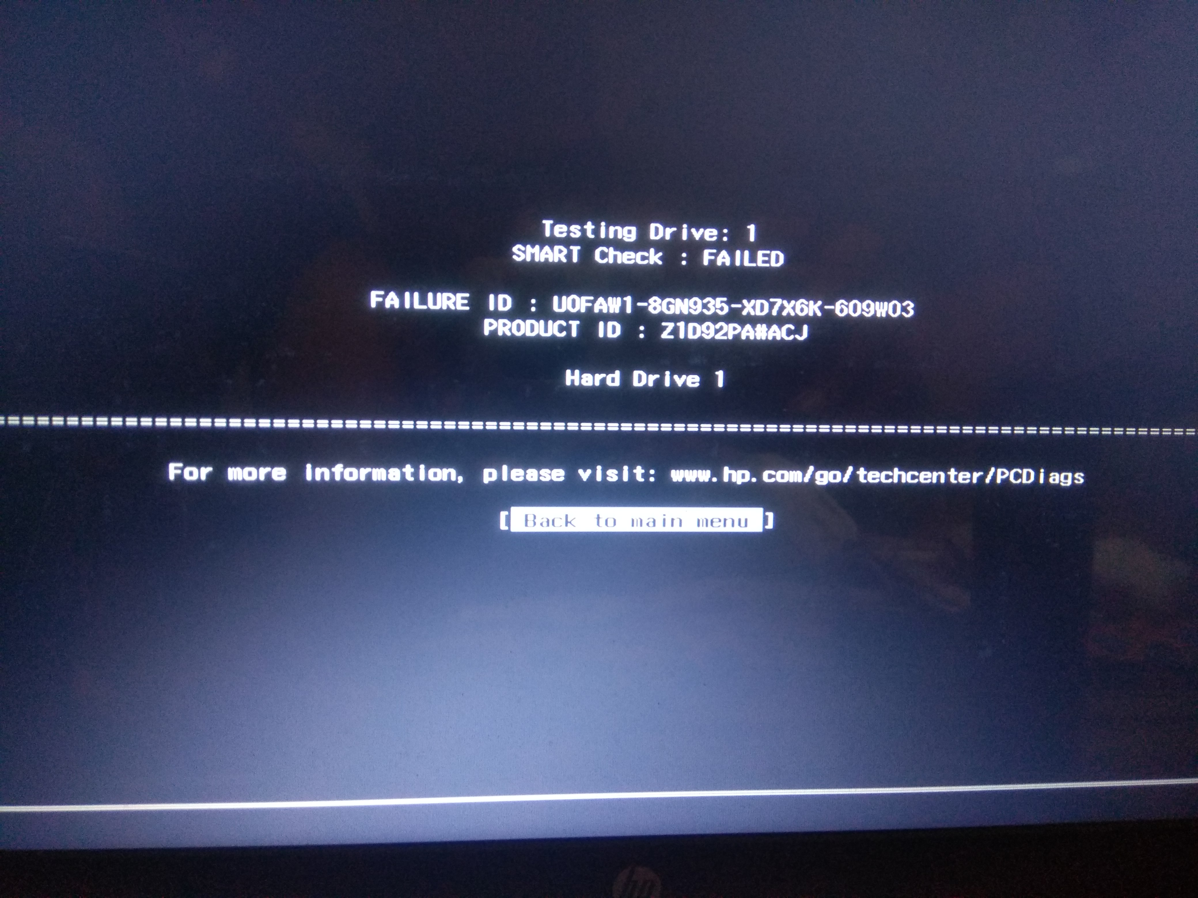 Smart hard disk error - HP Support Community - 7190555
