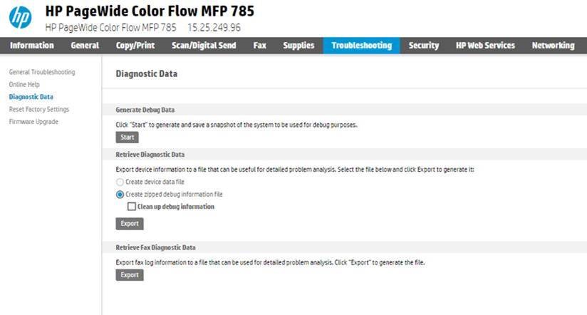 Diagnostic log collection procedure - HP Support Community - 7198394
