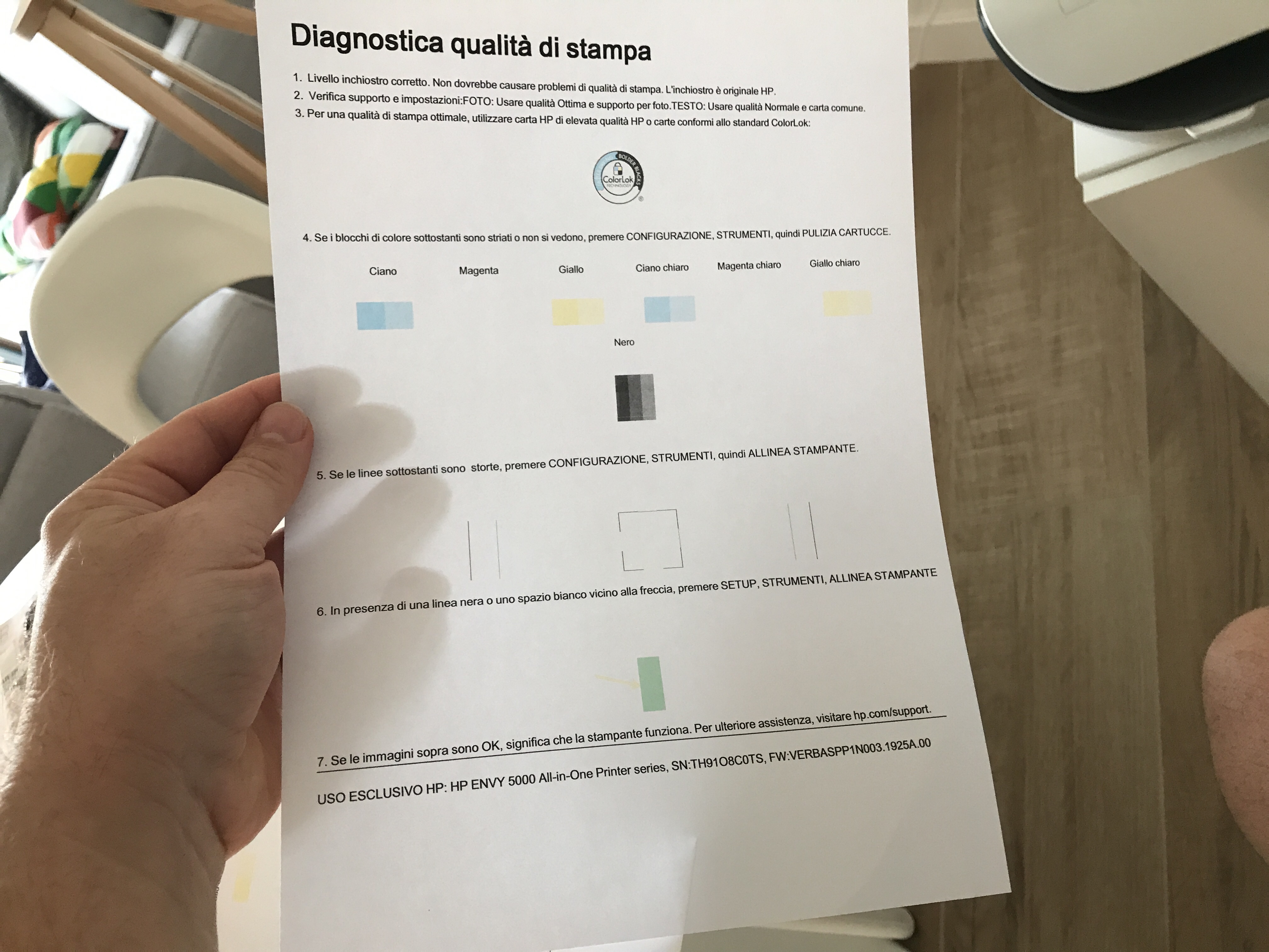 Envy5032 print test ok but Magenta color missing - HP Support Community ...