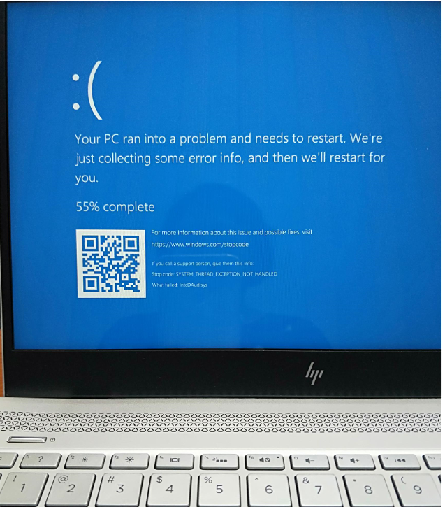 Blue Screen (not the death one) - HP Support Community - 7227306
