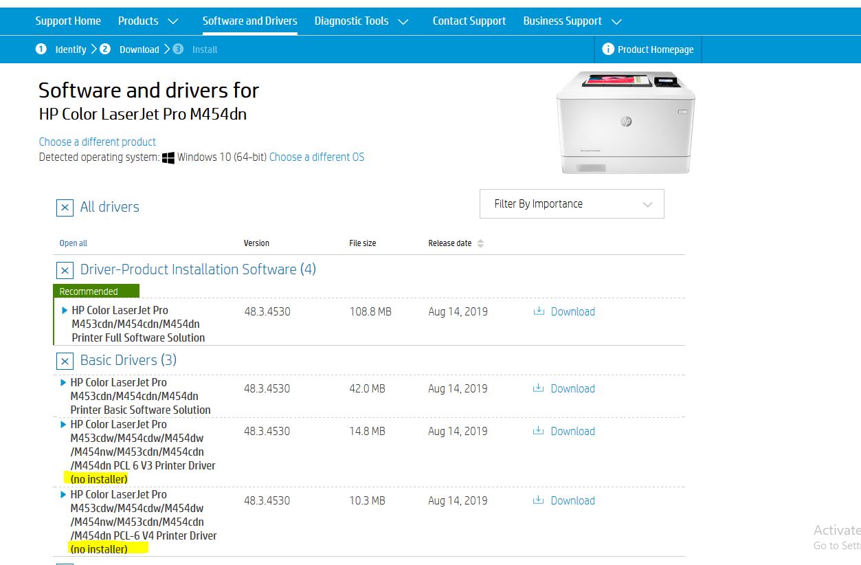 Getting Printer Drivers without installers for Windows 10 - HP Support ...