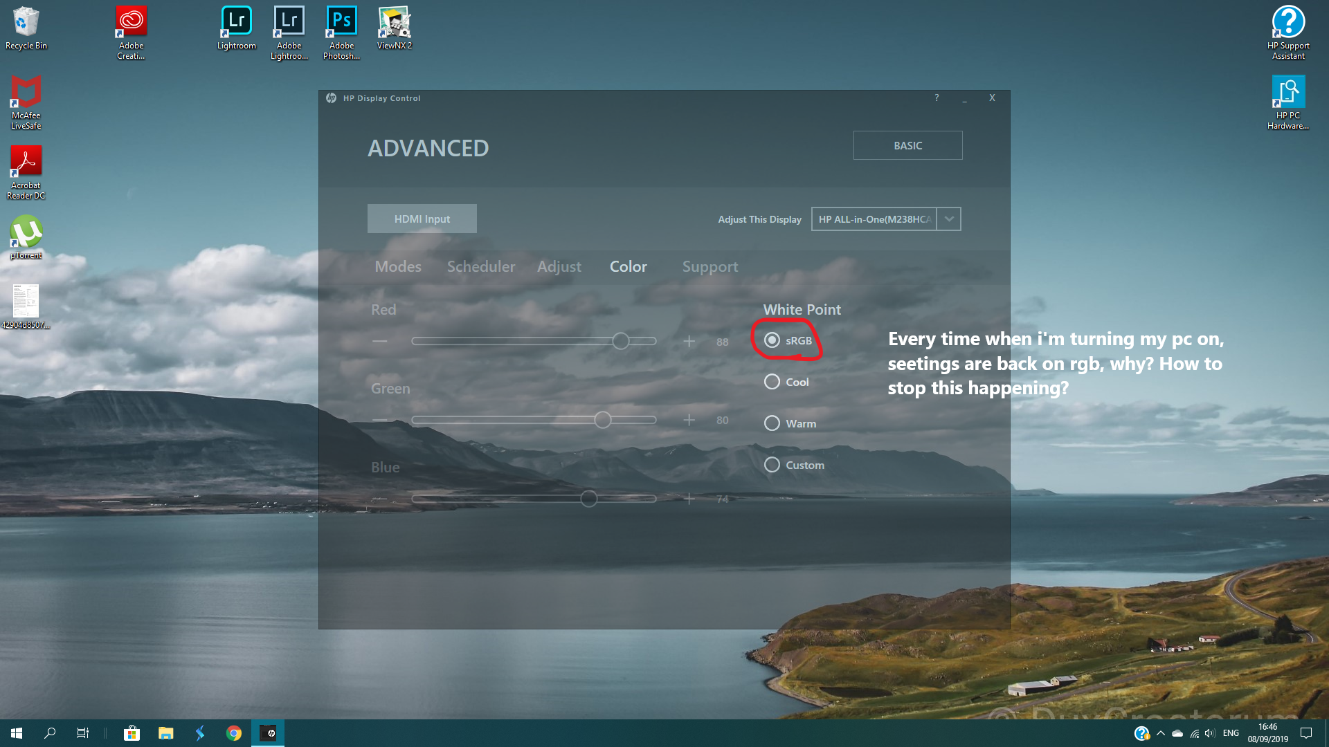 Display colour options - HP Support Community - 7220045