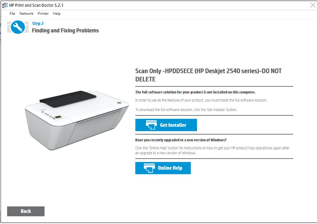 HP Deskjet 2545 Ink Advantage Scan Software will not Install - HP ...
