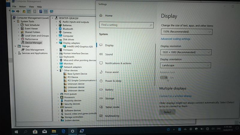 Rotation Lock On Grey Out with Driver Intel HID Even and In... - HP ...
