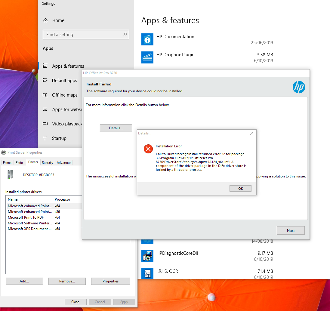 Printer Installation Error - HP Support Community - 7260215