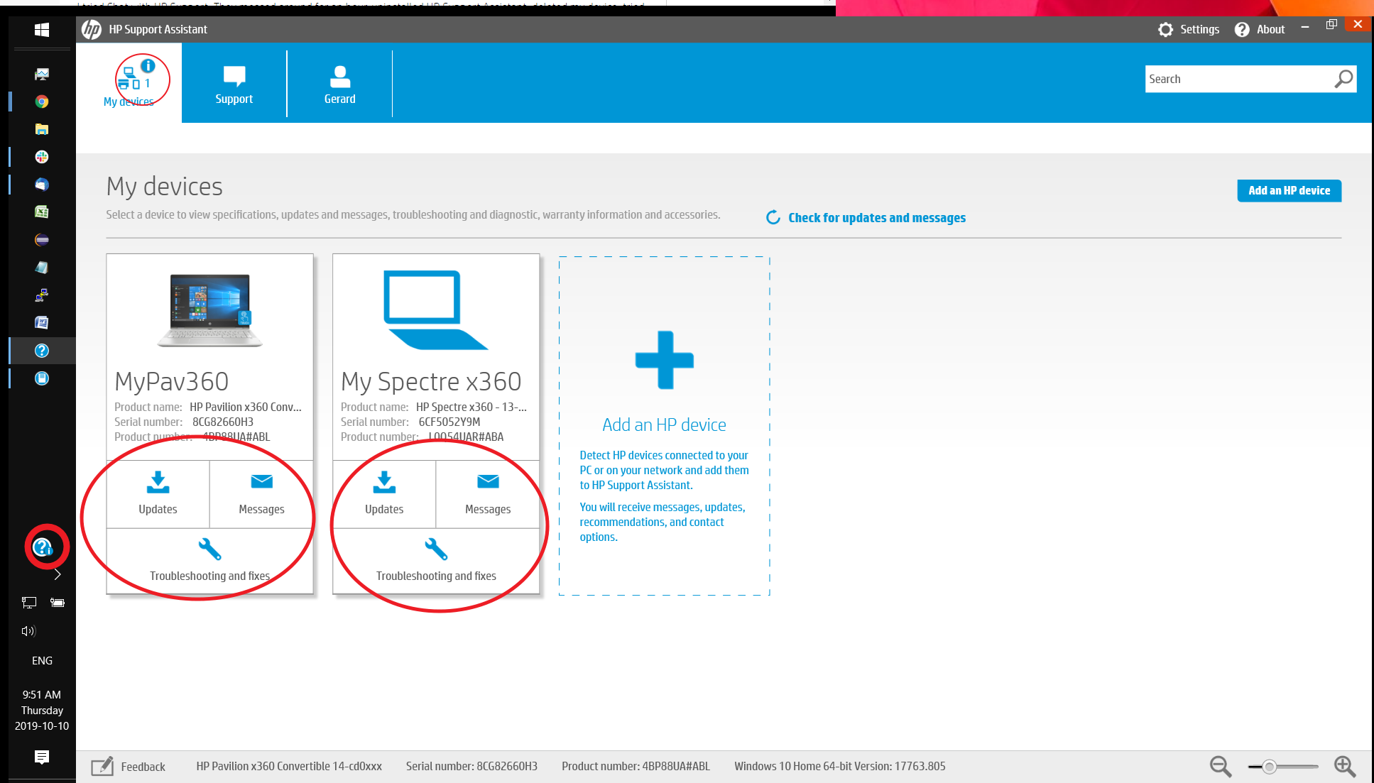 HP Support Assistant icon in Task Bar indicates 1 issue but ... - HP ...