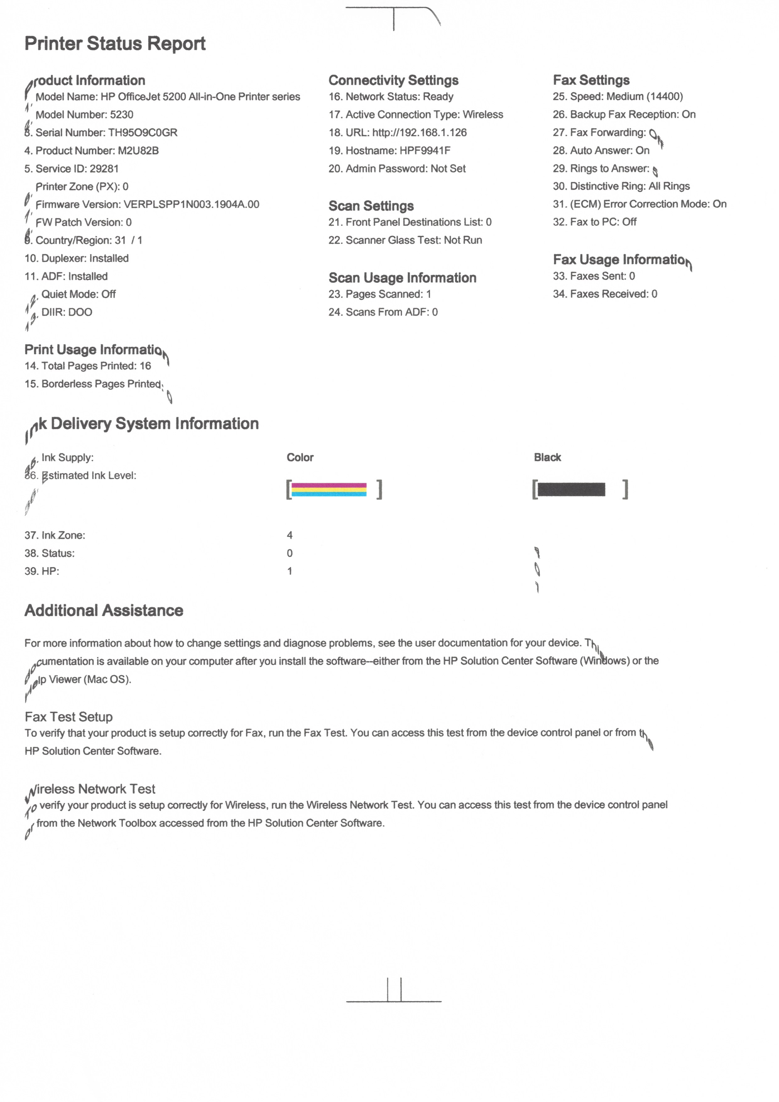 HP Officejet 5230 - Text is distorted at start and end of so... - HP ...
