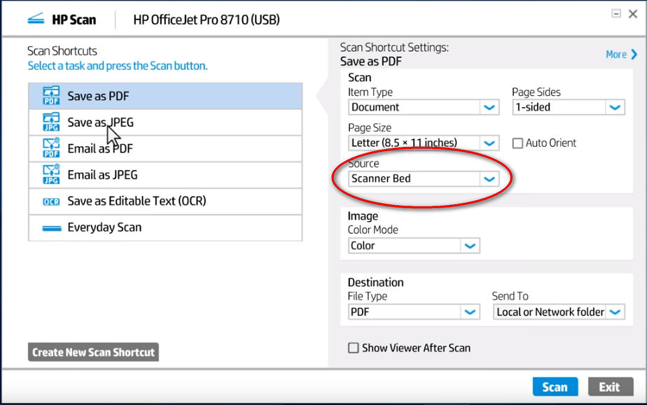 How do i change scanner source on laserjet Pro MFP M479fdw - HP Support ...
