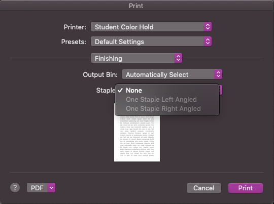 Unable to use stapling function when printing from a Mac - HP Support ...