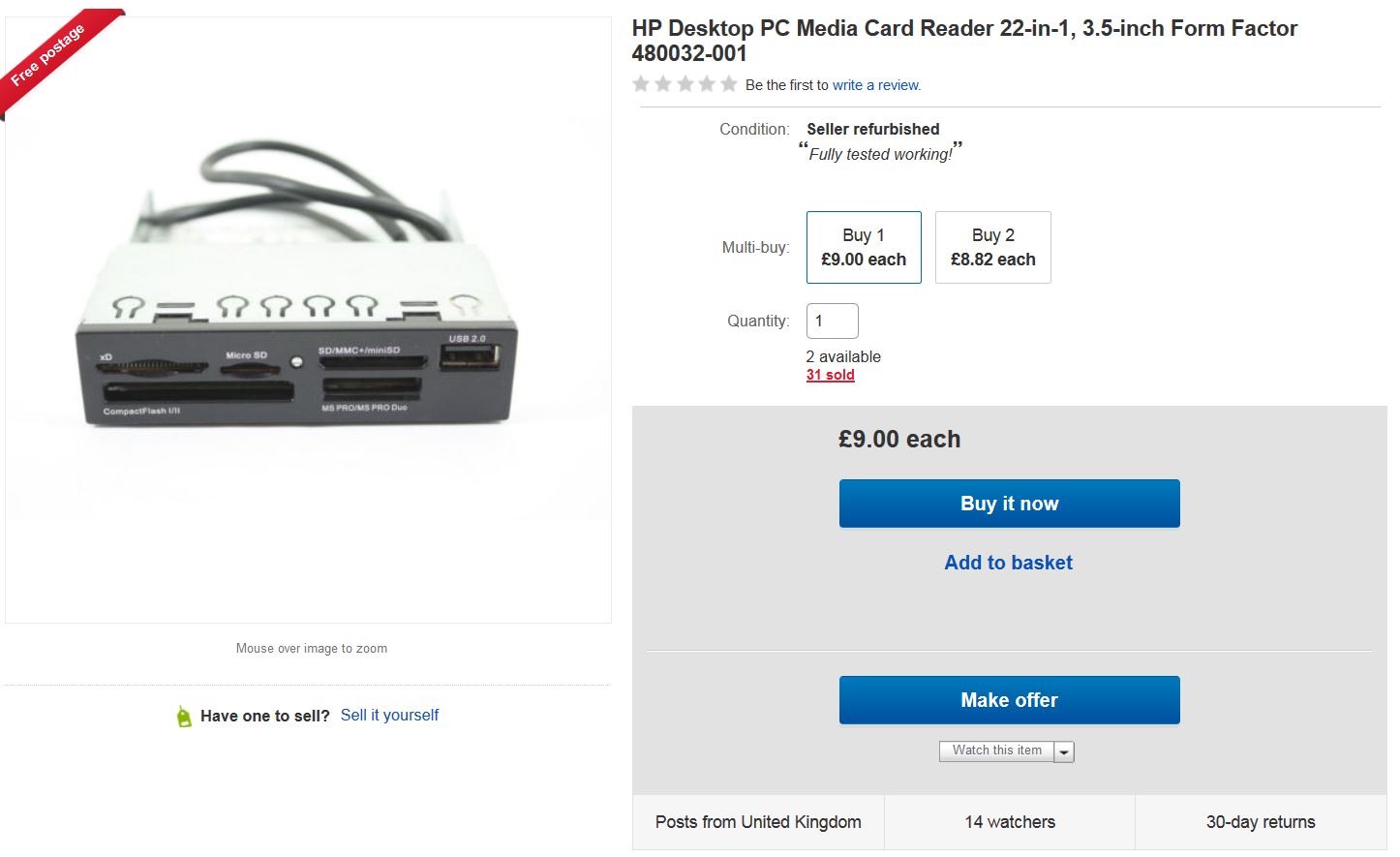 Solved: card reader for the z420 - HP Support Community - 7285049