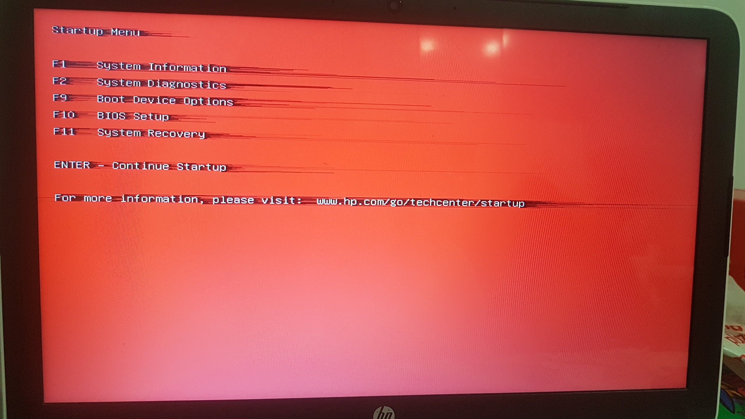 Red screen with black lines - HP Support Community - 7285433