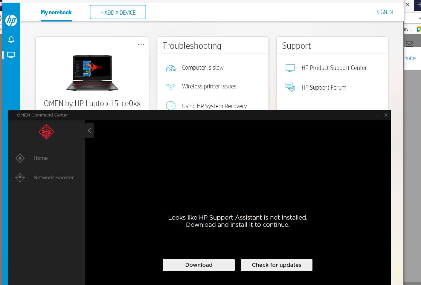 omen command center not recognizing HP support assistant - HP Support ...