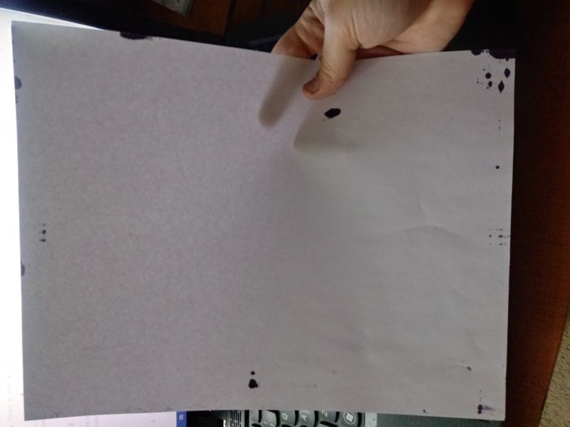 Hello! Printer is connected, only some ink spots along sides... - HP ...