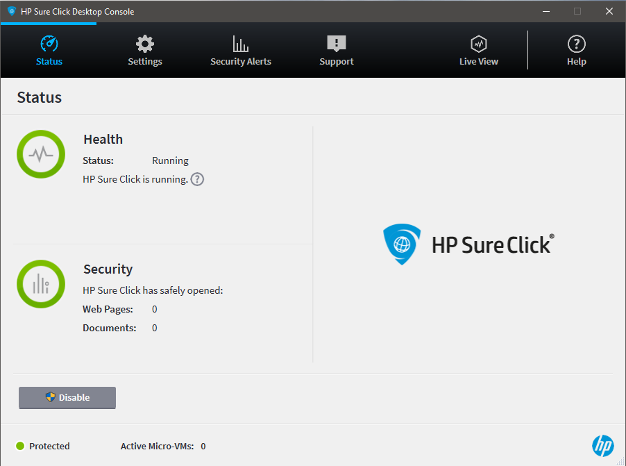 Solved: HP Sure click not executed and need update after windows 190 ...