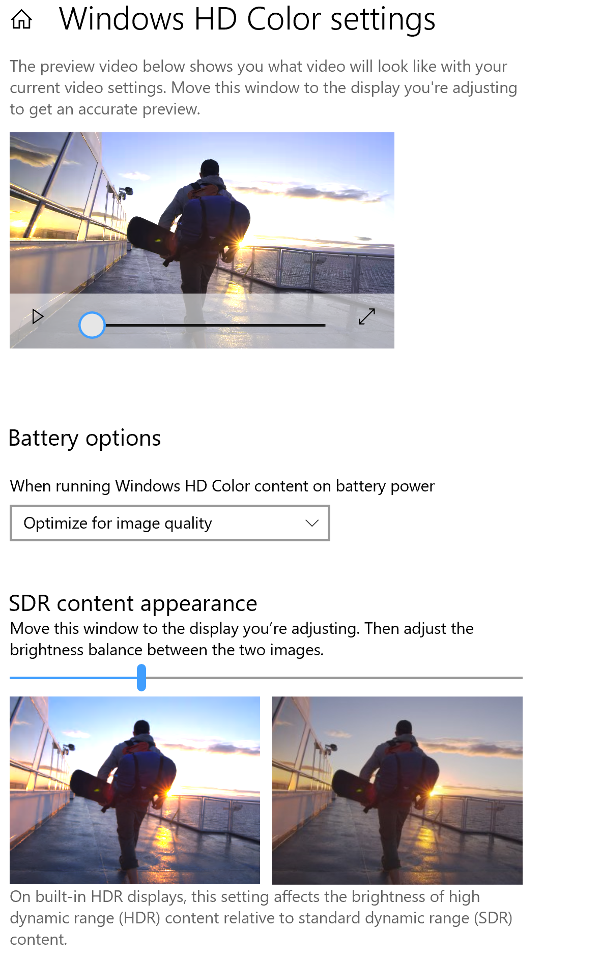 Solved: Best value for "SDR Content Appearance" in Windows HD Color ...