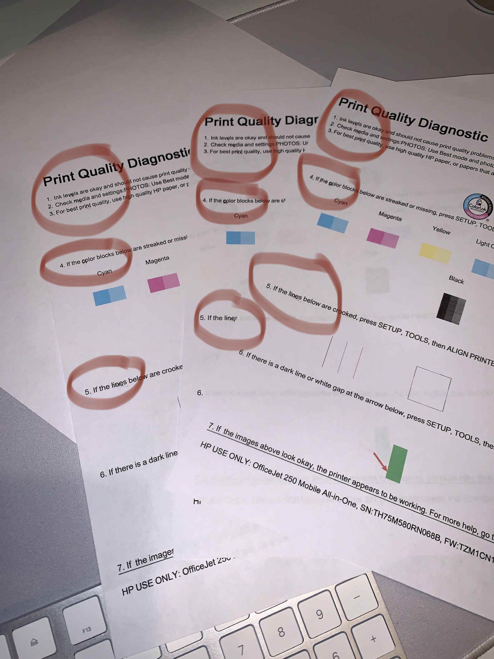 Officejet 250 smudge in same spots of page every time - HP Support ...