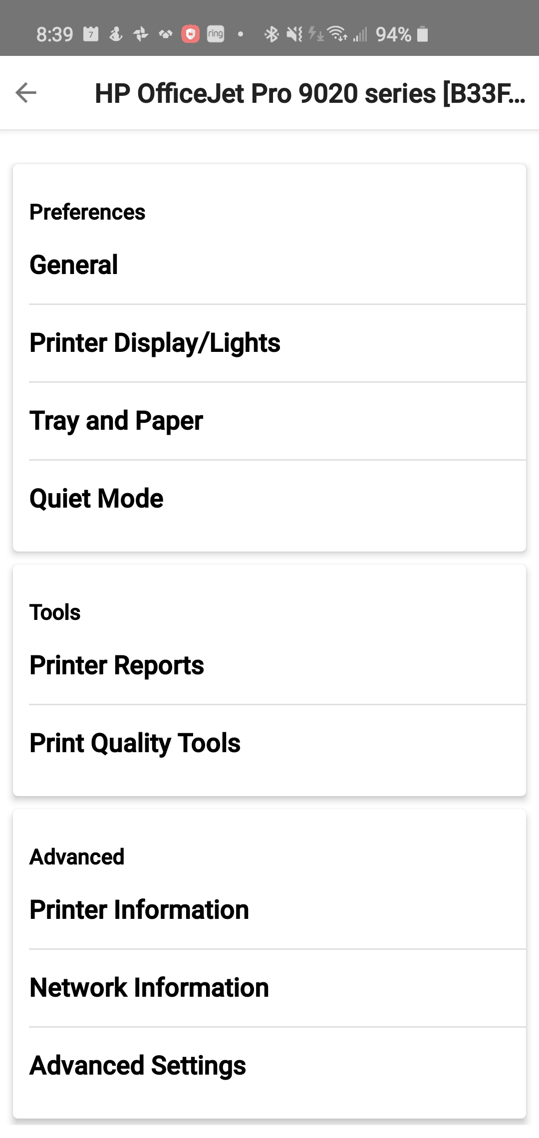 Solved: HP app Advanced Settings (EWS) option missing from HP app mo ...
