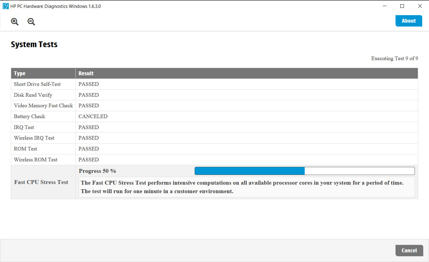 Battery test always cancels, how to fix? - HP Support Community - 7474267