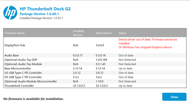 Solved: Cannot update HP Thunderbolt dock G2's firmware - HP Support ... Solved: Cannot update HP Thunderbolt dock G2's firmware - HP Support ...