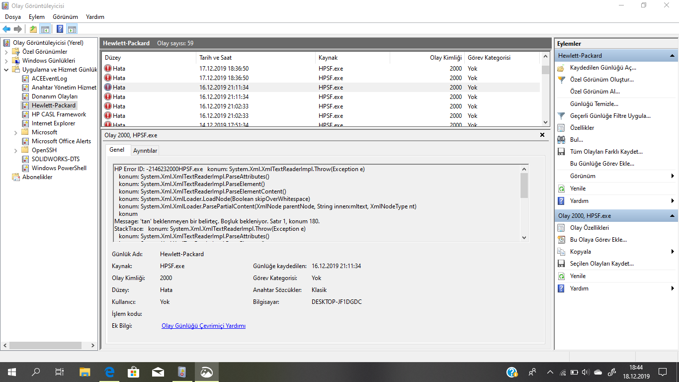 Solved: An Unexpected Token Error Detected In HP Support Assistant B ...