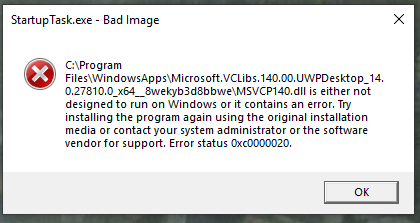 VCRuntime.dll error - HP Support Community - 7483131