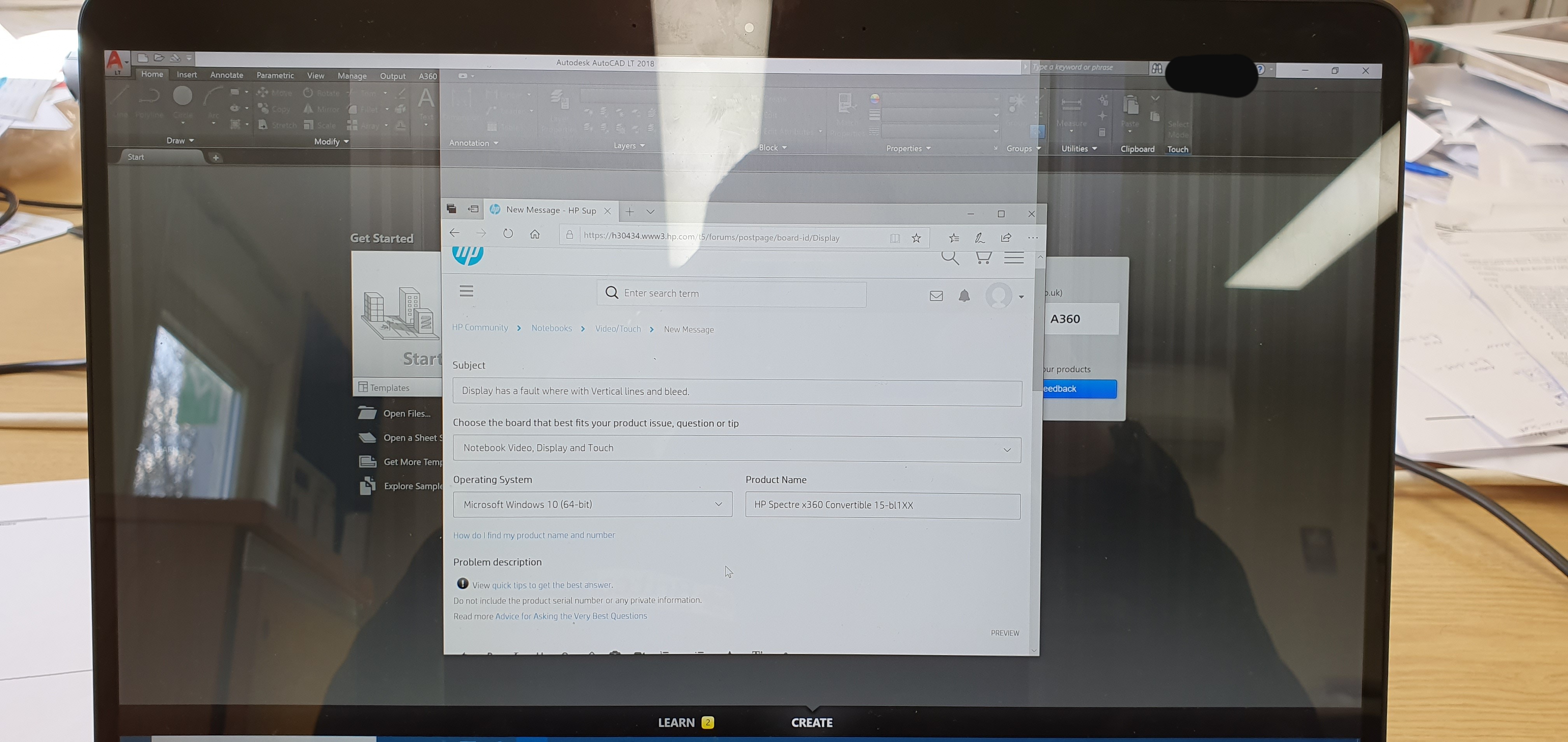 Display has a fault with Vertical lines and overlay bleed. - HP Support ...