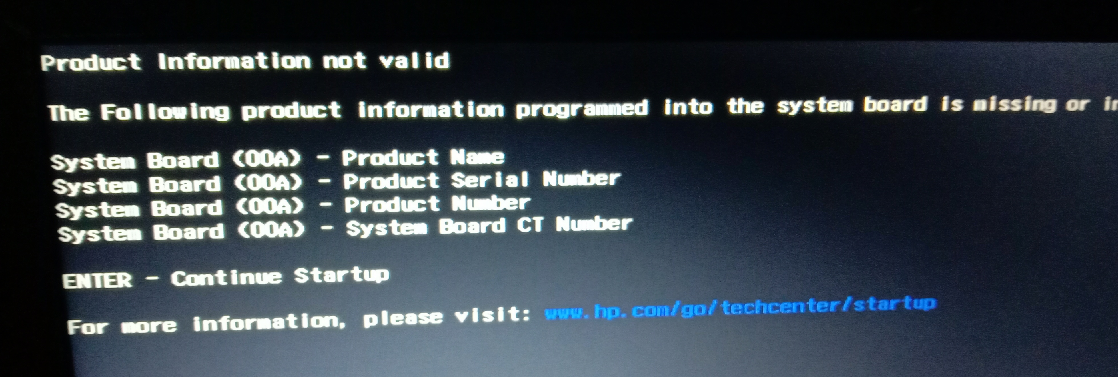 System information not valid. - HP Support Community - 7498678