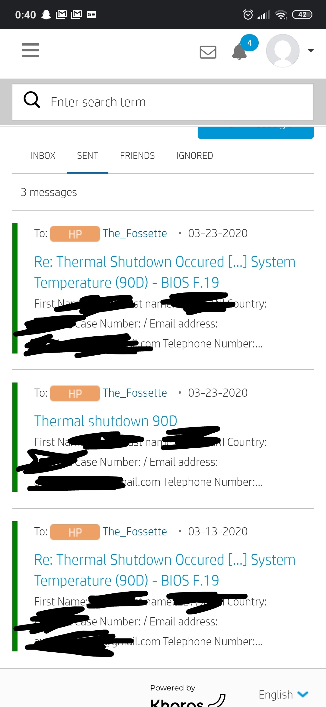 Thermal Shutdown Occured [...] System Temperature (90D) - BI... - HP ...