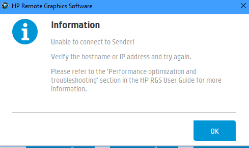RGS Receiver does not want to connect to sender - HP Support Community ...